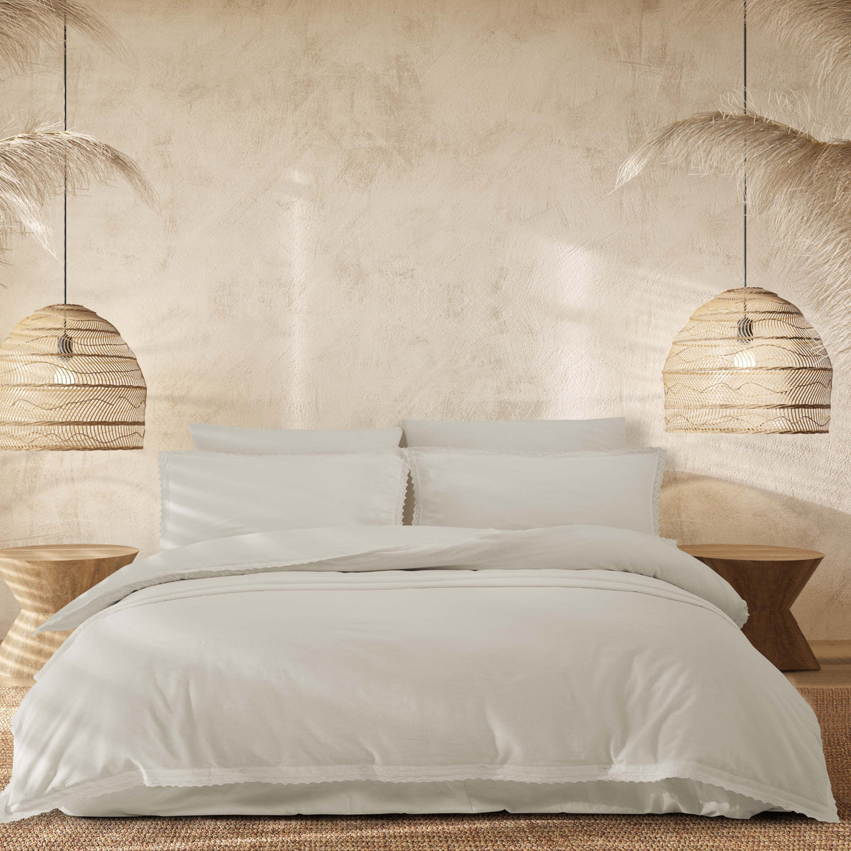 Bed Linen Set, Majoli Bahar Home Collection, 100% Stonewash Cotton wit ...