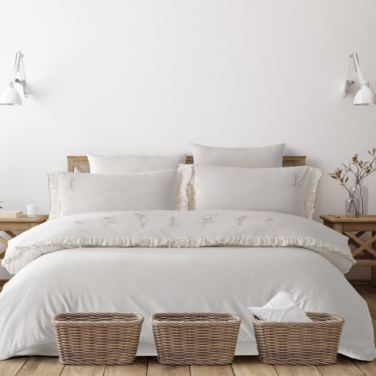 Bed Linen Set, Majoli Bahar Home Collection, 100% Stonewash Cotton wit ...